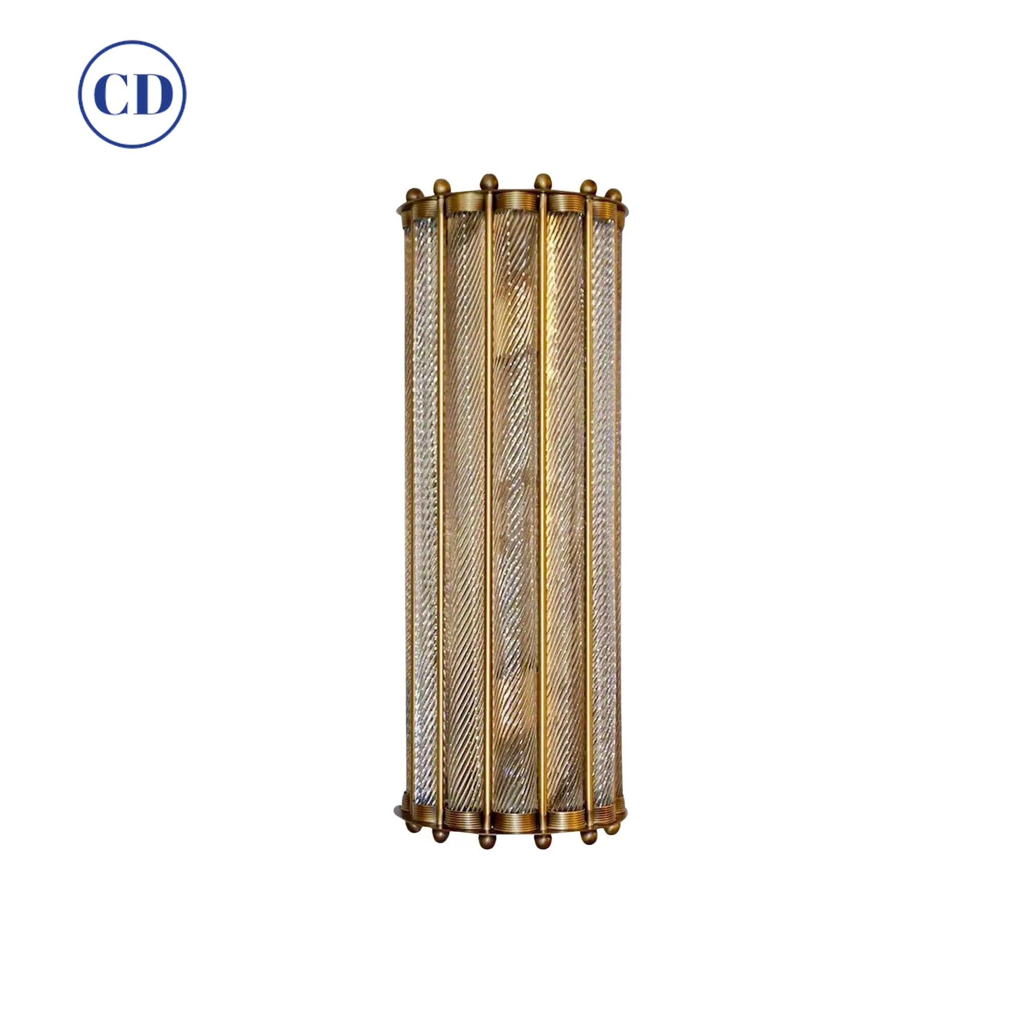 Italian Art Deco Design Crystal Murano Glass Half Moon Bronze Finish S ...