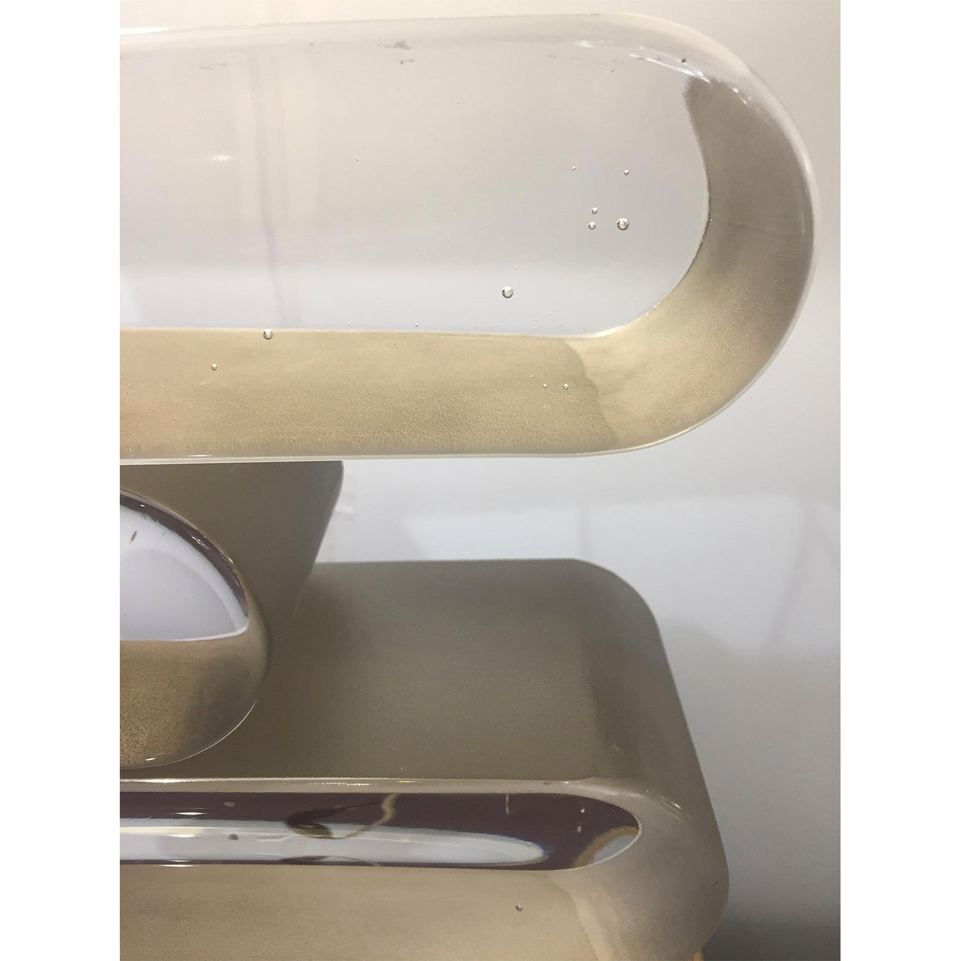 Italian Modern Pair of Brass and Bronze Murano Glass Architectural Tab ...