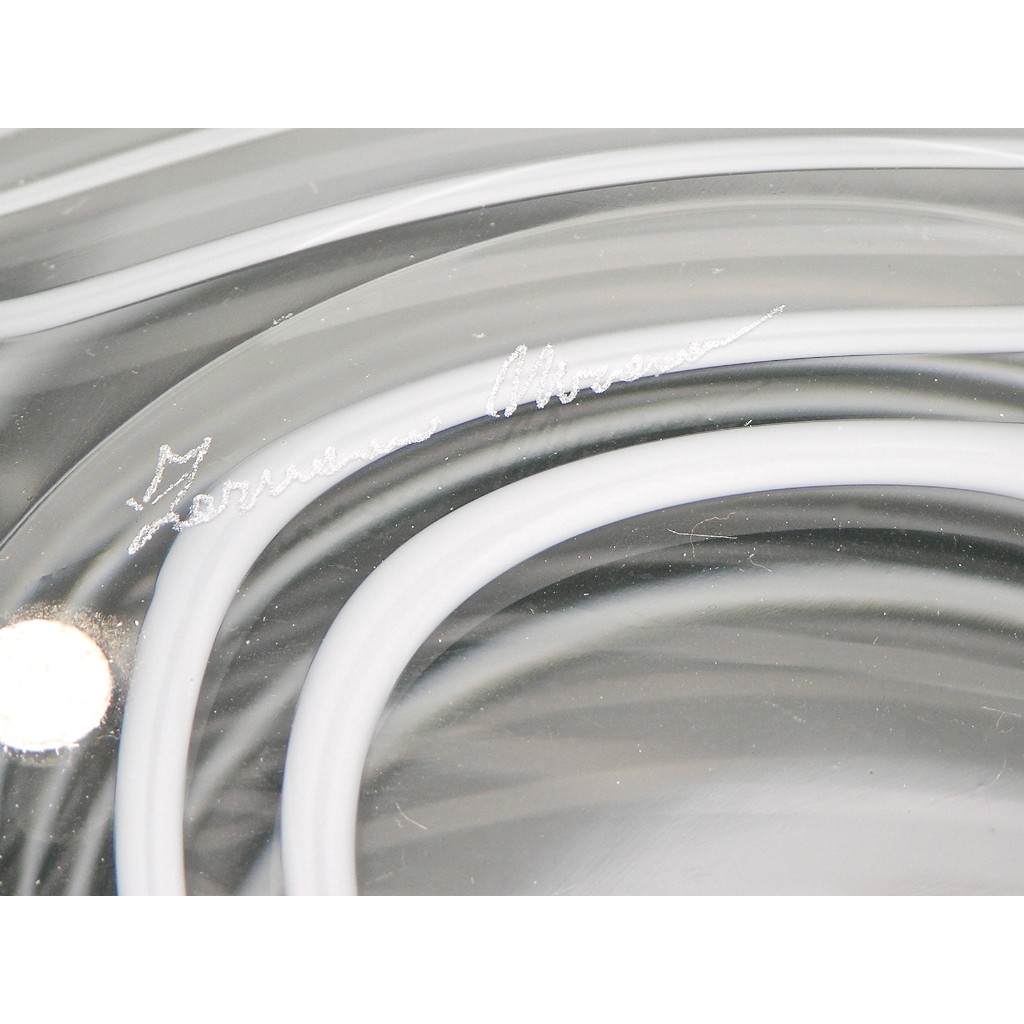 Formia 1970s Modern Italian Crystal Murano Glass Bowl with Filigrana ...