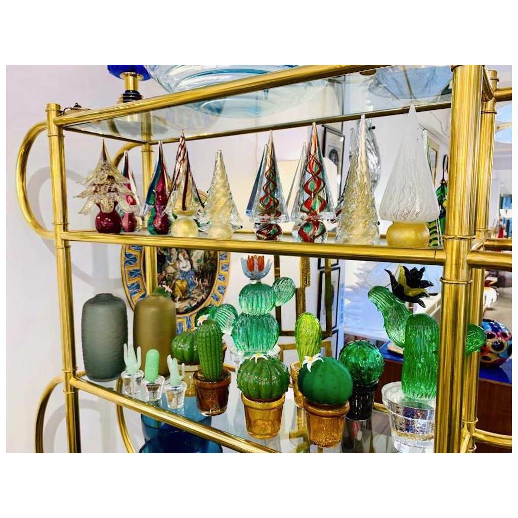 Cenedese 1980s Italian Modern 24K Gold Dust Crystal Murano Glass Tree ...